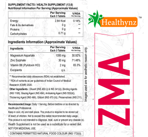 ZMA Muscle Strength & Nighttime Recovery- 60 Tablets - Healthynz